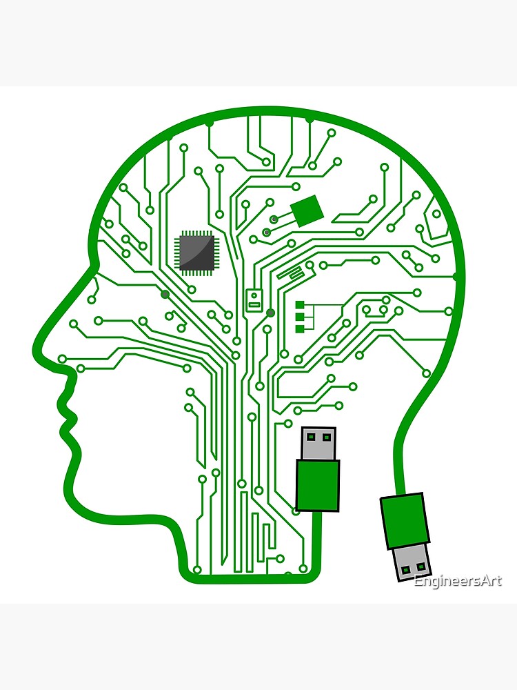"Computer CPU Brain Shaped PCB Boards Layout for Nerds" Art Print for ...