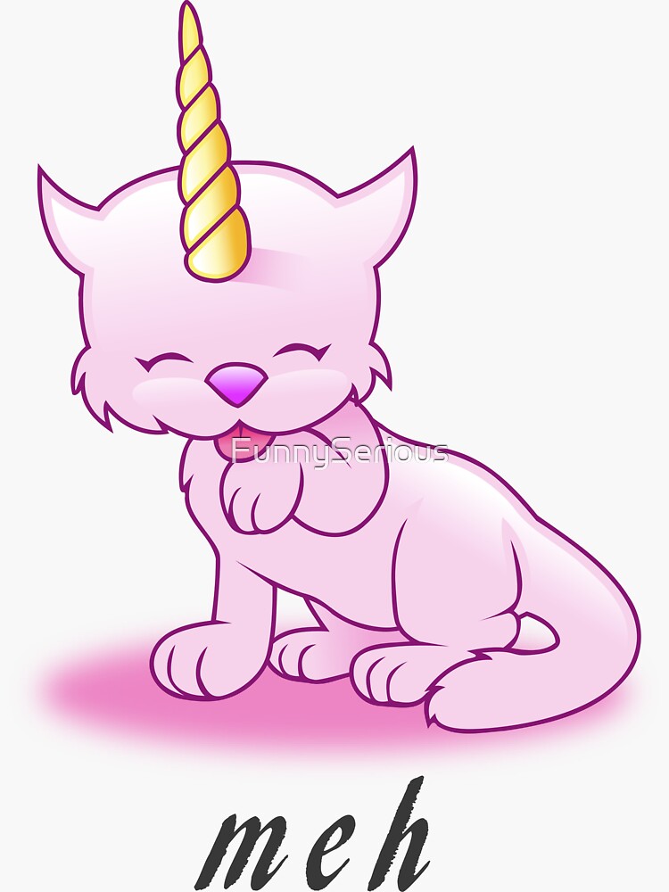 "Funny Meh Cat" Sticker for Sale by FunnySerious | Redbubble
