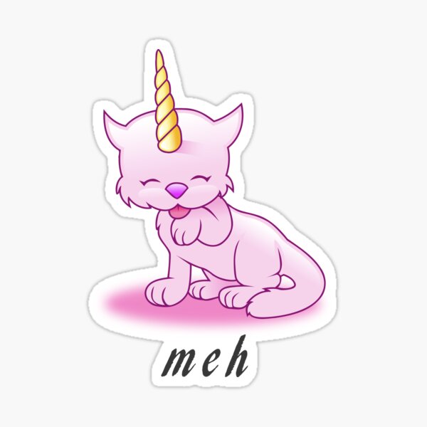 "Funny Meh Cat" Sticker for Sale by FunnySerious | Redbubble