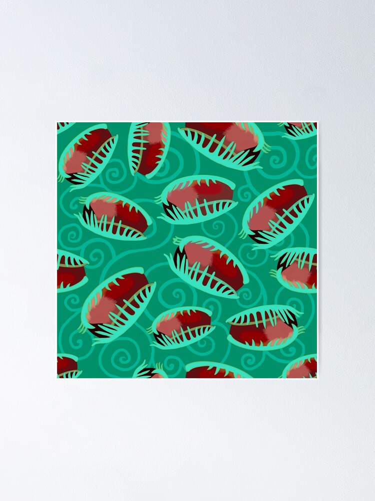 "Fly trap with spiral vines" Poster for Sale by QuirkyCraftz | Redbubble