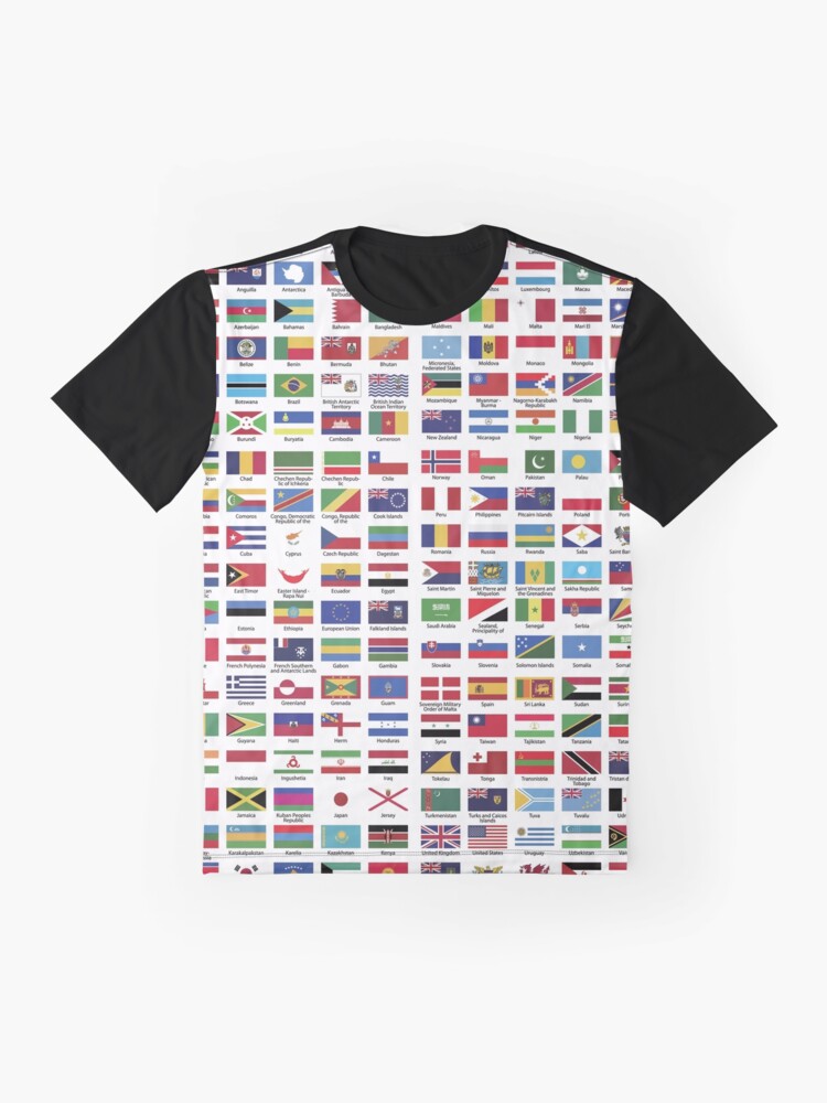 "World Flags with Country Names" T-shirt for Sale by DusicaP ...