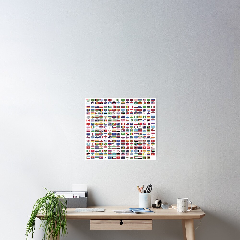 "World Flags with Country Names" Poster for Sale by DusicaP | Redbubble