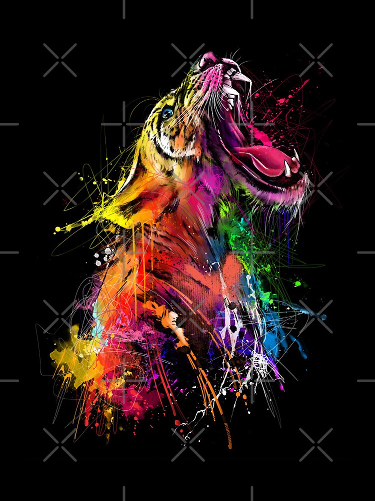 "Tiger Mix Colorful Art, Tiger Color Powerful, King of zoo retro style ...