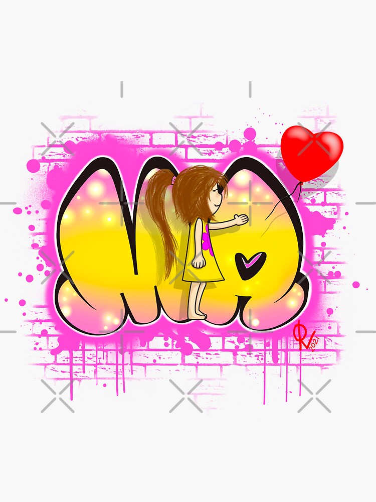 Pegatina «Mia Graffiti Style Pintura en aerosol Nombre del arte ...