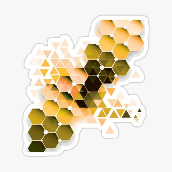 "Hexagonal Reflection (Variant 2)" Sticker for Sale by R-A-creators | Redbubble