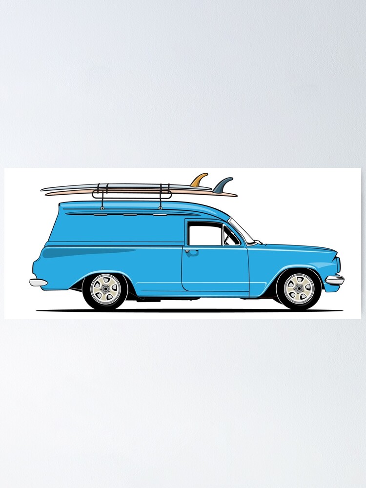 "EH Panel Van, surf, blue" Poster by bustednut | Redbubble