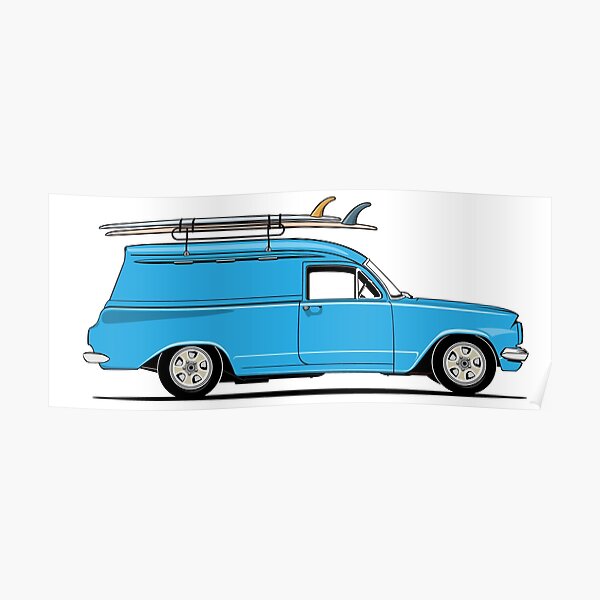 "EH Panel Van, surf, blue" Poster by bustednut | Redbubble