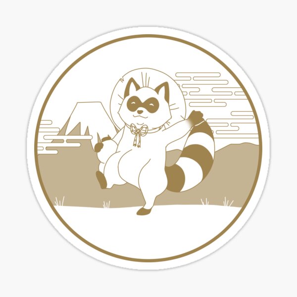 "Tanuki illustration" Sticker by lionmerchltd | Redbubble
