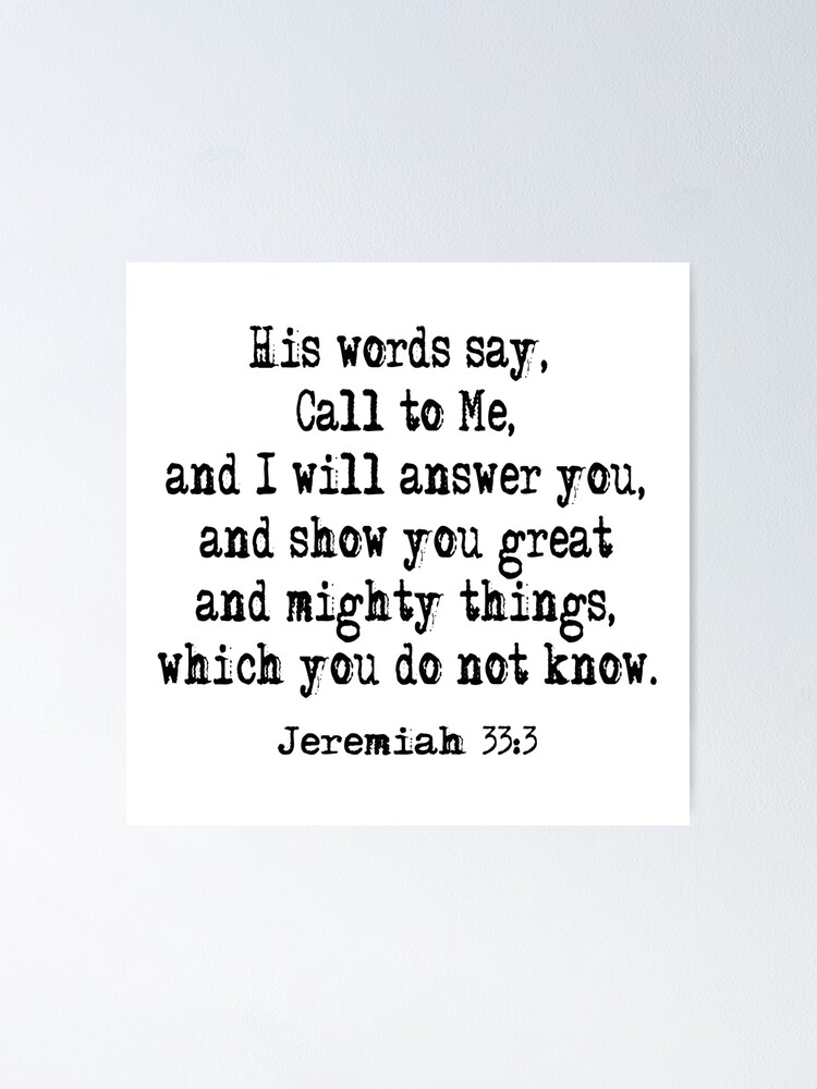 "Jeremiah 33:3 bible verse" Poster for Sale by czerinaart | Redbubble