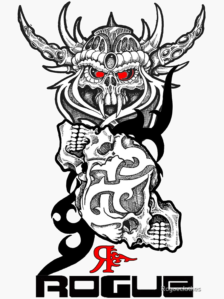 "ROGUE TRIBAL SKULL" Sticker for Sale by Rogueclothes | Redbubble