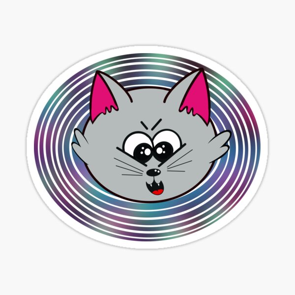 "Angry cat in a swirl" Sticker for Sale by estbyina | Redbubble