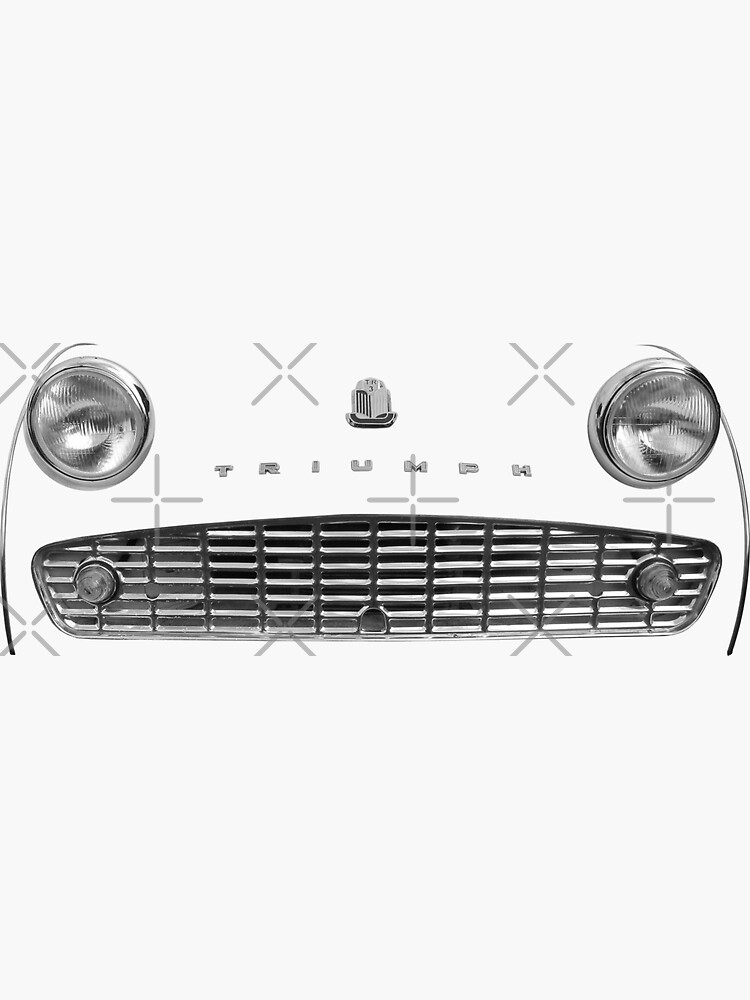 "Triumph TR3 1950s British classic car minimalist grille" Sticker for ...