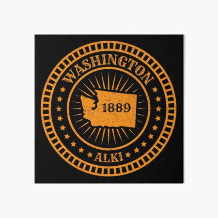"Washington - Map Badge Motto Flag Slogan Alki By and By - American ...