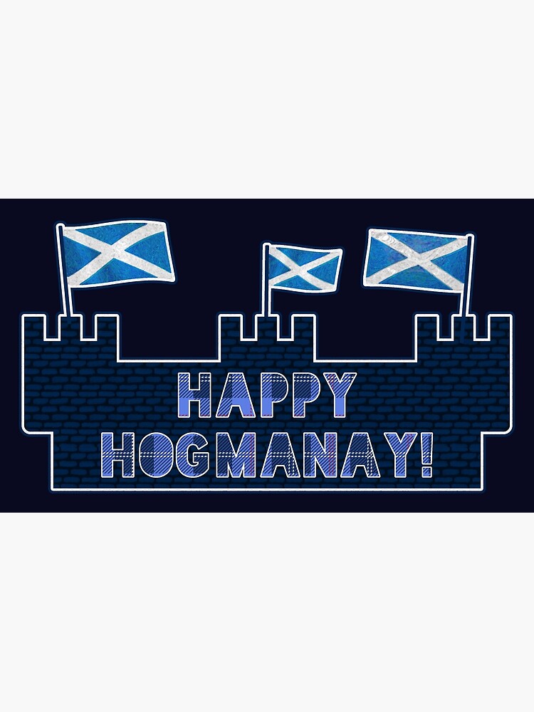 "Happy Hogmanay Scottish New Year celebration flags tartan" Poster for ...