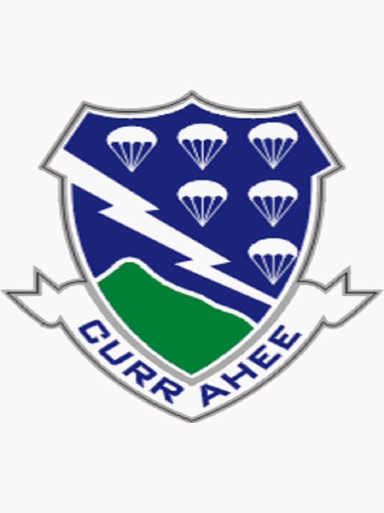 "Currahee Unit Crest" Sticker for Sale by teesbyveterans | Redbubble