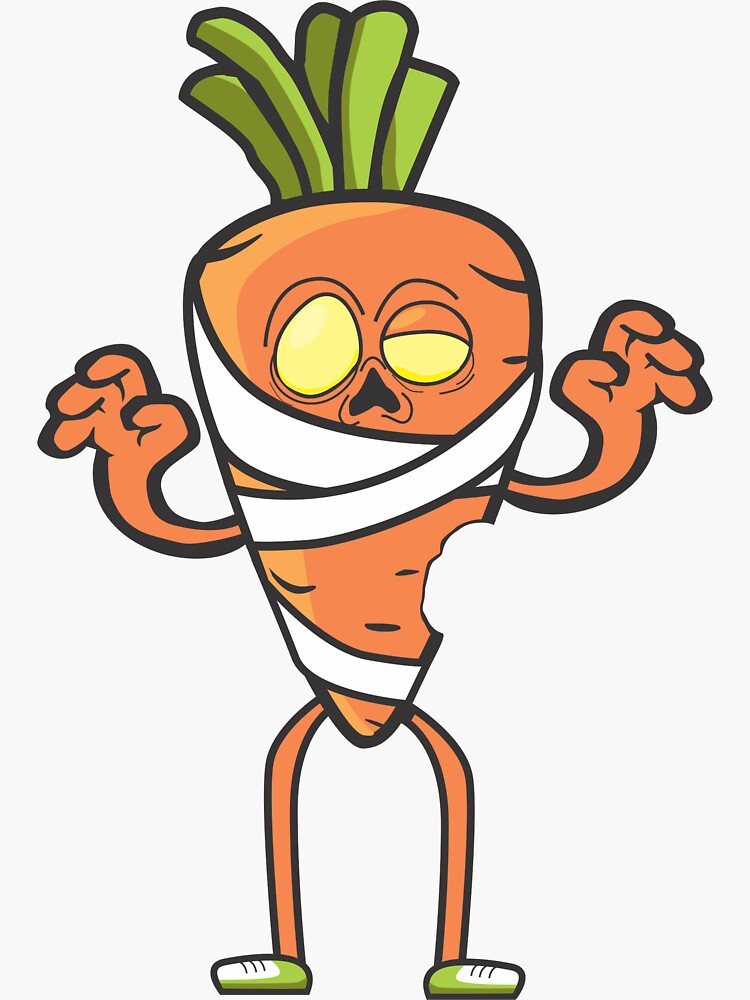 "Zombie Carrot" Sticker by DuckyDesignP | Redbubble