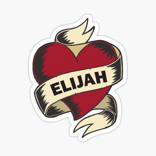 "Elijah name - Gift for Elijah name as heart Love" Sticker by DesignSOL ...