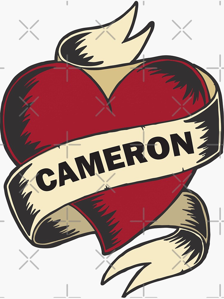 "Cameron name - Gift for Cameron name as heart Love" Sticker for Sale ...