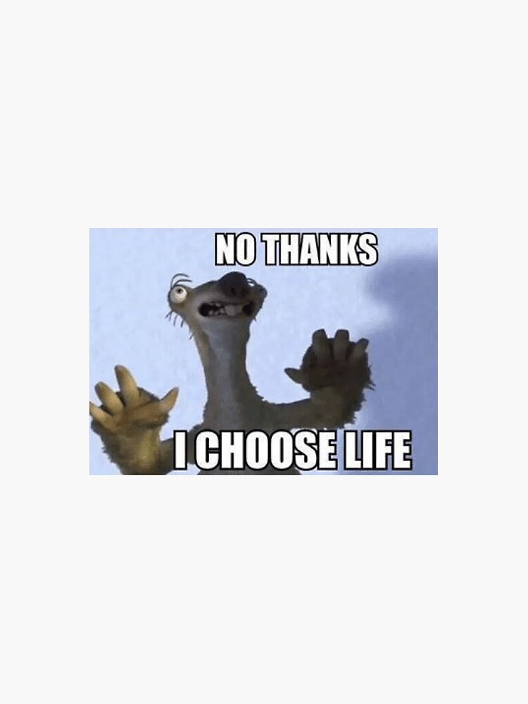 "No thanks I choose life meme" Sticker for Sale by Jade Rose | Redbubble