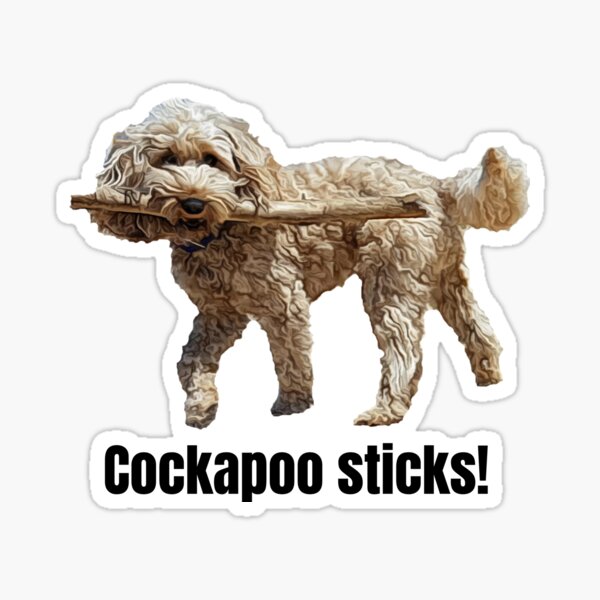 "Cockapoo sticks!" Sticker for Sale by Dog-On-Designs | Redbubble