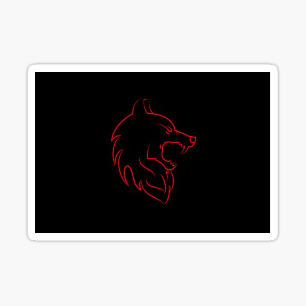 "The Snarling Lycan (Red)" Sticker for Sale by IshikaChan | Redbubble