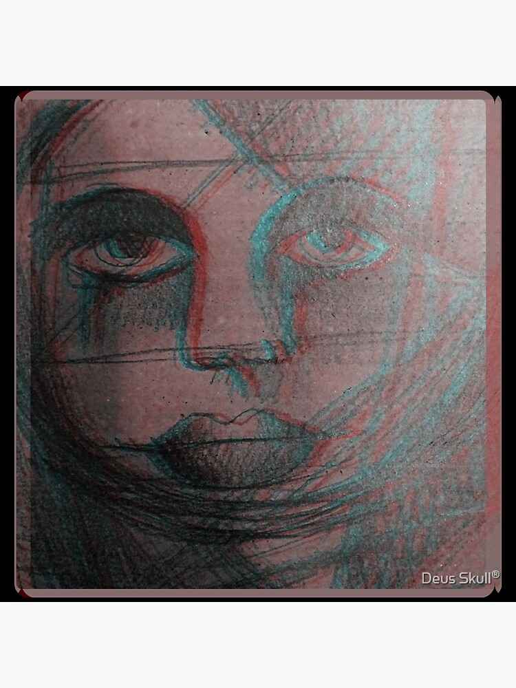 "Face Drawing On Paper Disturbed" Poster by DeusSkull | Redbubble