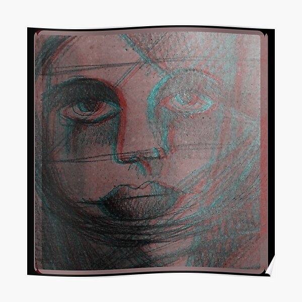 "Face Drawing On Paper Disturbed" Poster by DeusSkull | Redbubble