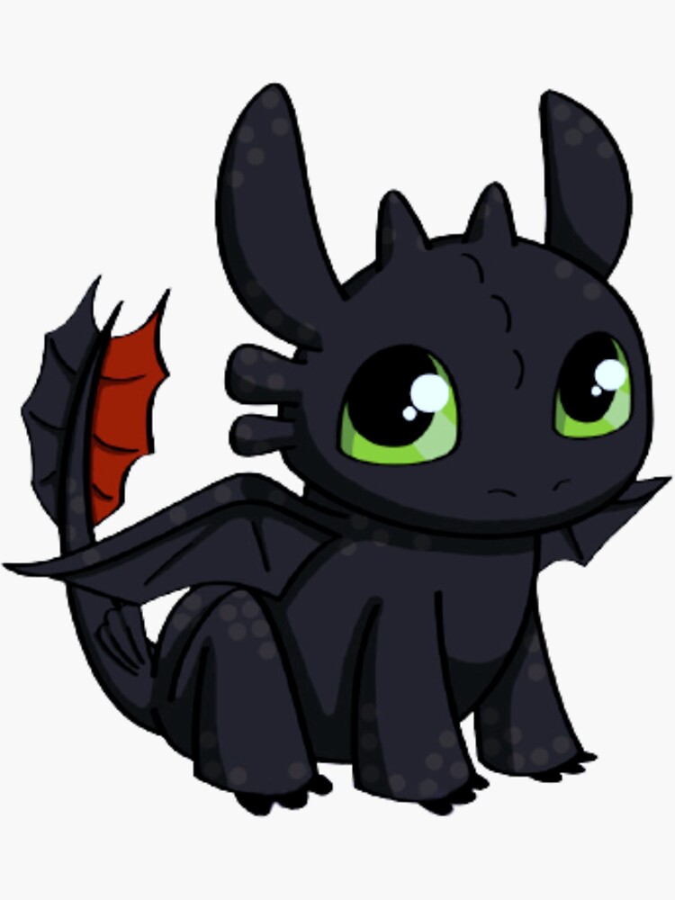 "Toothless (Night Fury)" Sticker for Sale by VladsArts | Redbubble