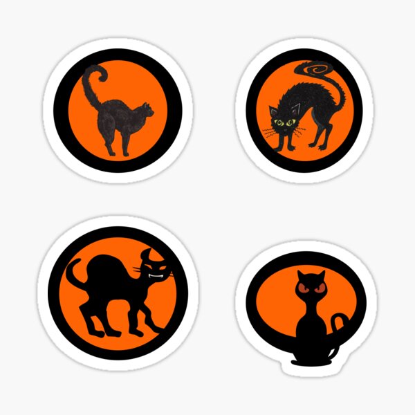 "Halloween Spooky Silhouettes All Cats Sticker Pack 2" Sticker for Sale ...