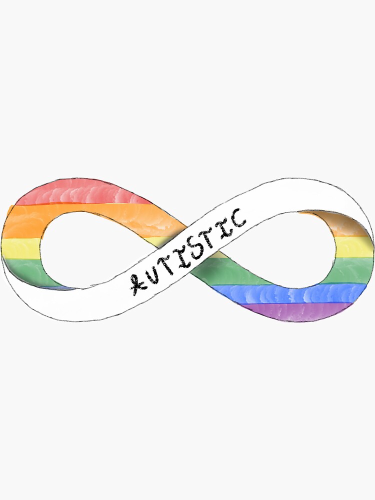 "Autism Infinity Sign Rainbow Pride Design" Sticker for Sale by ...