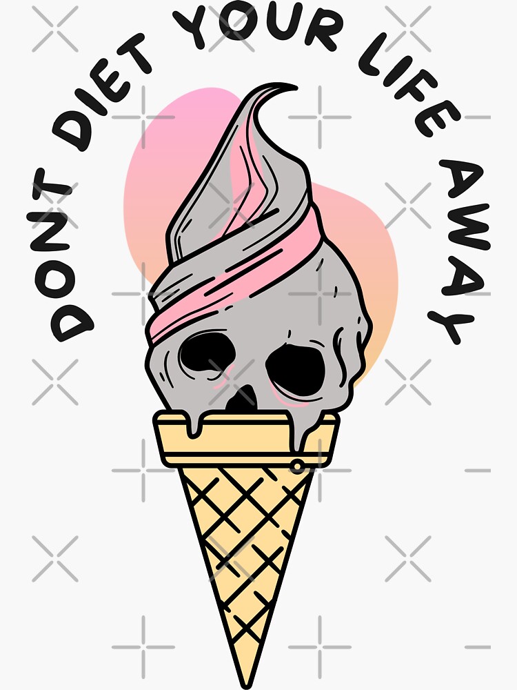 "Anti Diet Ice Cream Cone" Sticker for Sale by nevebrown | Redbubble