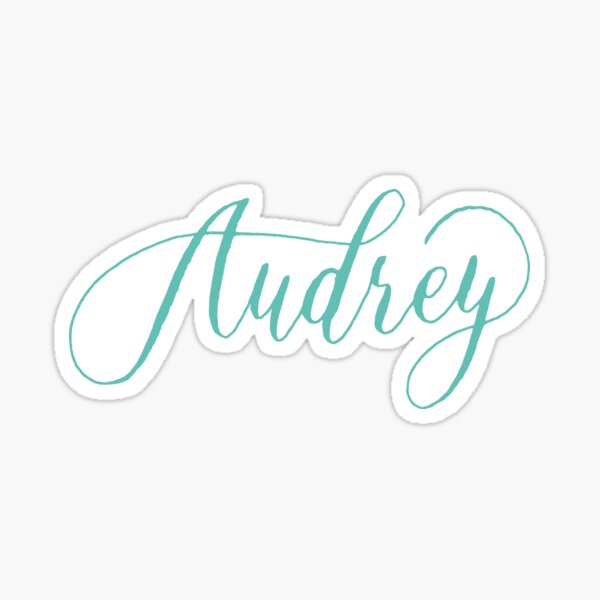 "Audrey - Modern Calligraphy Name Design" Sticker for Sale by Chee Sim ...