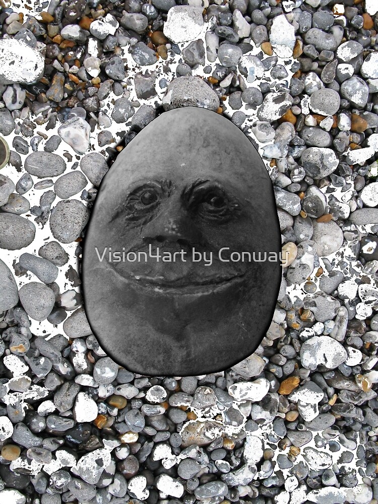 "Happy Alien Monster Rock face , portrait in stone effect" Poster by ...