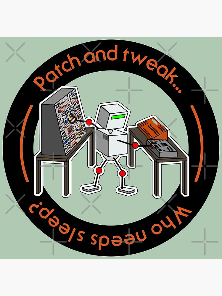 "Robot Music Producer Playing Modular Synthesizer" Poster for Sale by ...