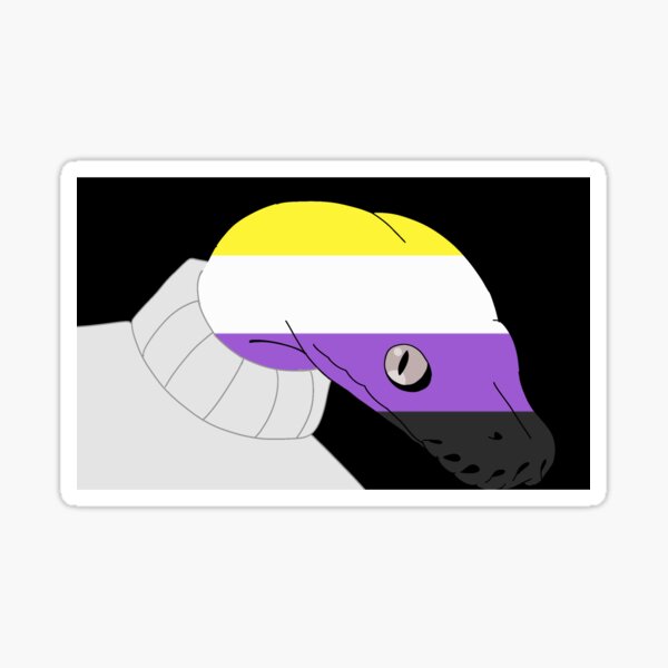 "Nonbinary Pride Flag Snake Sticker" Sticker for Sale by FruitBee18 ...