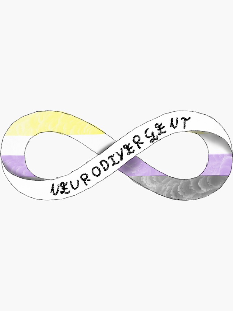 "Neurodivergent Infinity Sign Nonbinary Pride Design" Sticker by ...