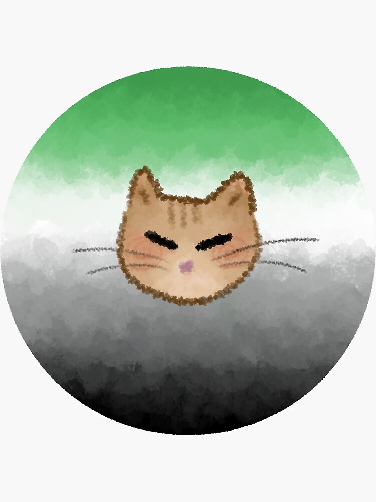 "Aromantic Pride Cat" Sticker for Sale by jakobjuicifer | Redbubble