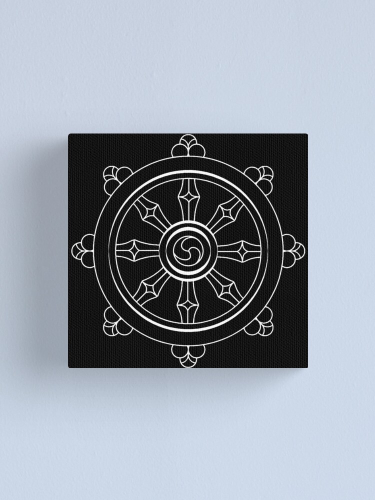 "Wheel of Dharma Dharmachakra" Canvas Print by signsandsymbols | Redbubble