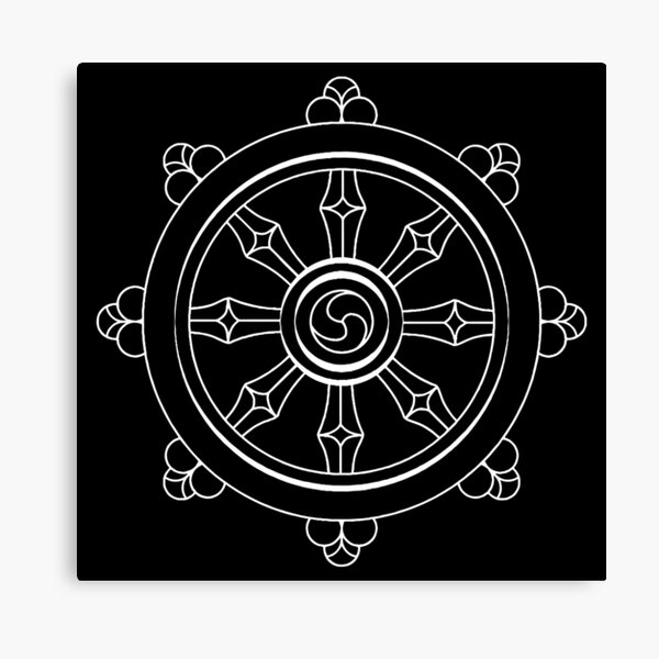 "Wheel of Dharma Dharmachakra" Canvas Print by signsandsymbols | Redbubble