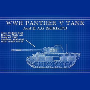 "Blueprints German Tank World War 2" Photographic Print for Sale by ...