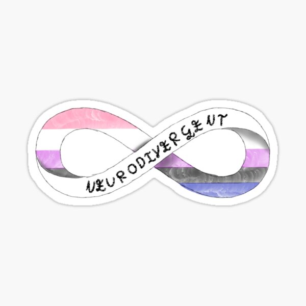 "Neurodivergent Infinity Sign Genderfluid Pride Design" Sticker for ...