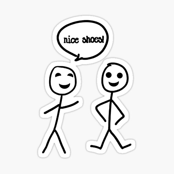 "Nice Shoes! Stickman Stick Figure Graphic Printed Cool Funny" Sticker ...
