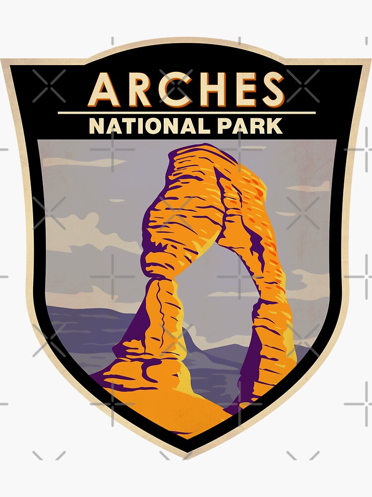 "Arches National Park Delicate Arch Badge" Sticker for Sale by ...