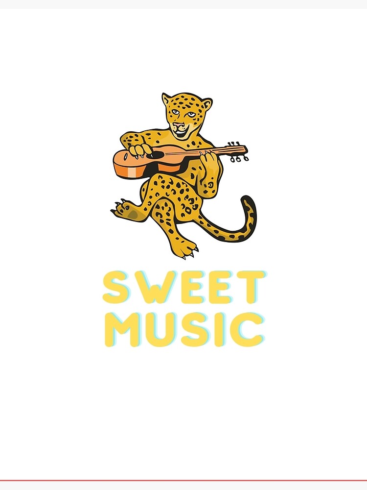 "Fun Cute Cool Leopard playing Guitar, Sweet Music " Poster for Sale by ...