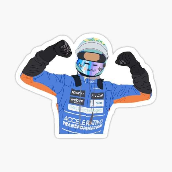 "Daniel Ricciardo Win" Sticker for Sale by jordaypearce | Redbubble