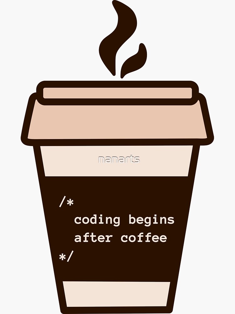 "Developer Code & Coffee" Sticker for Sale by nanarts | Redbubble