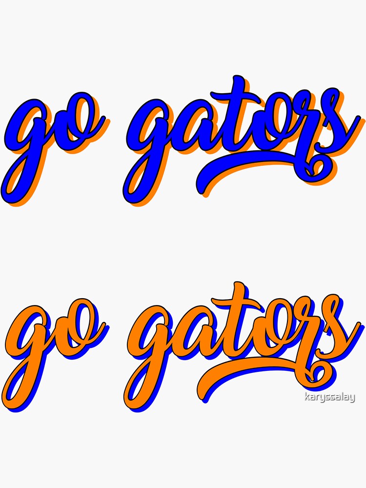 "Blue and Orange GO GATORS (2 pack)" Sticker for Sale by karyssalay ...