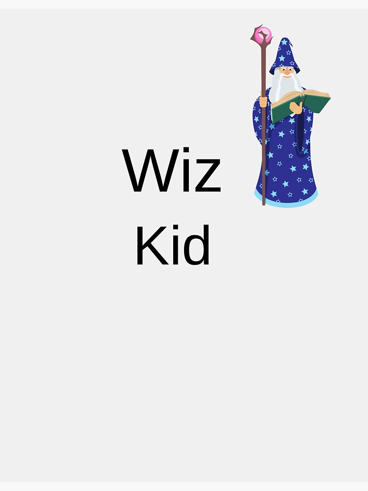 "Wizard with wand and book, Wiz Kid Text" Sticker for Sale by ziggistar ...