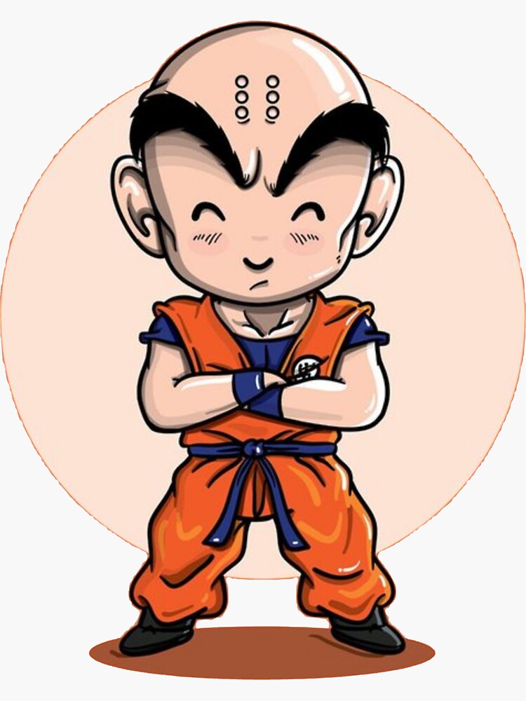 "Happy krillin" Sticker for Sale by Cursed-Teemo | Redbubble