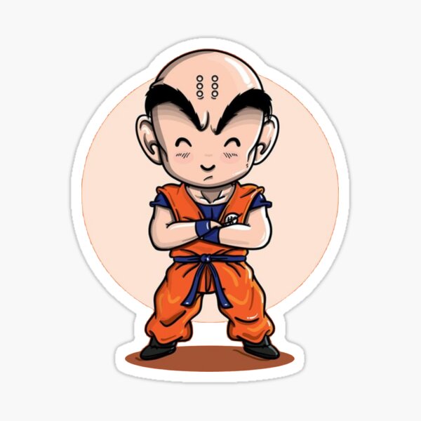 "Happy krillin" Sticker for Sale by Cursed-Teemo | Redbubble